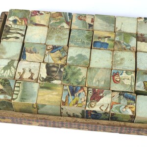 Antique German Wood Block Puzzle, Circa 1890's - Family Farm Scene - 35 ...