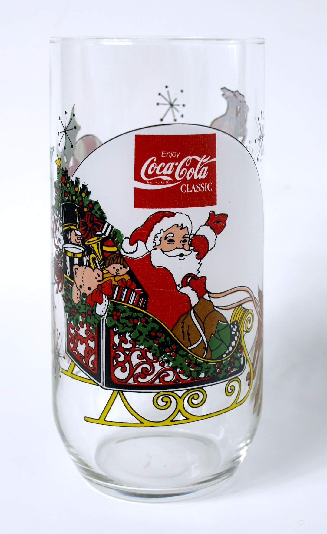 Vintage Coca Cola Christmas Glass Tumbler - Coca Cola Glassware - Circa ...