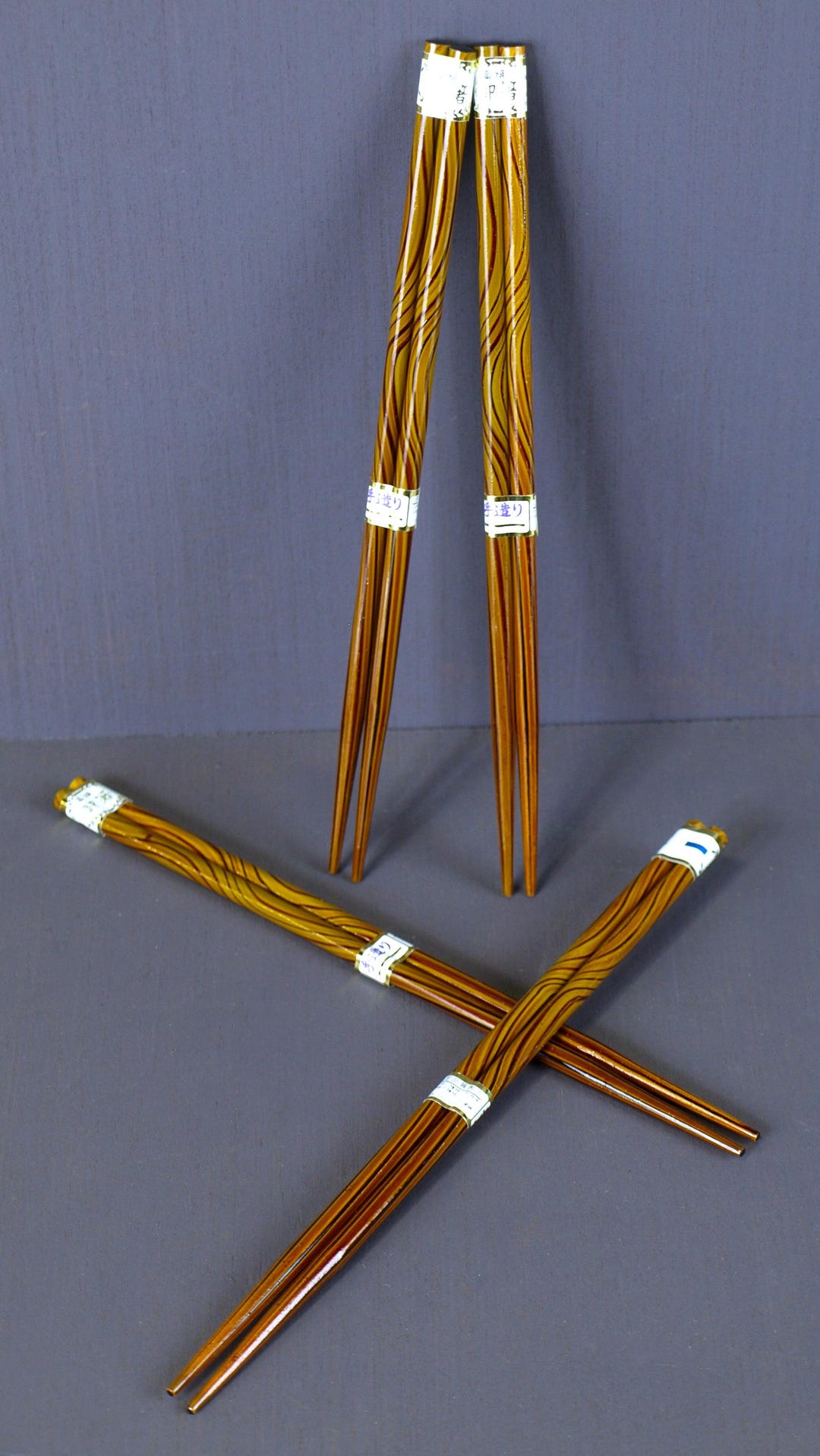 Vintage Japanese Chopsticks Set, Groovy Lacquered Wooden Chopsticks ...