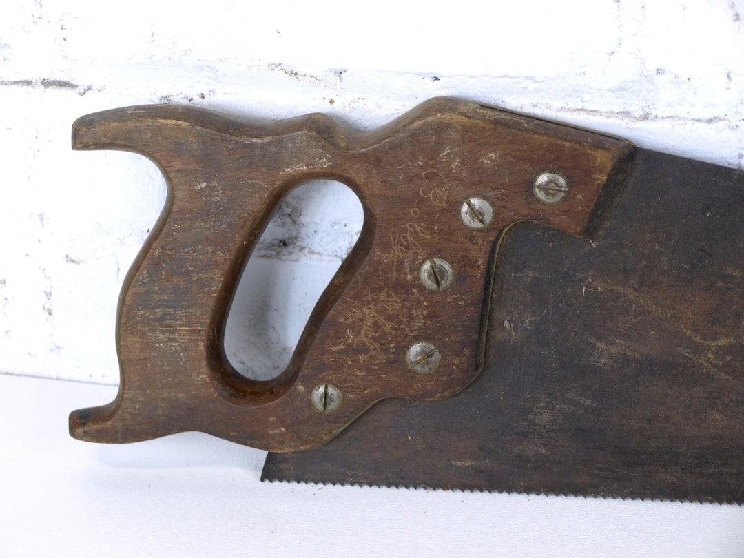 Vintage H Disston & Sons Phila Crosscut Hand Saw With Carved Wood ...