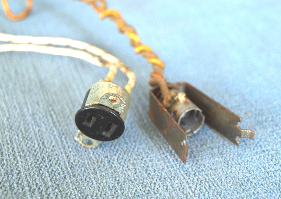 Small Light Socket and Female Plug for Radio or Television Repair ...