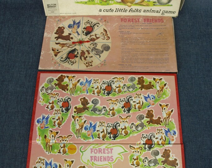Vintage 1956 FOREST FRIENDS Board Game, "a Cute Little Folks Animal ...