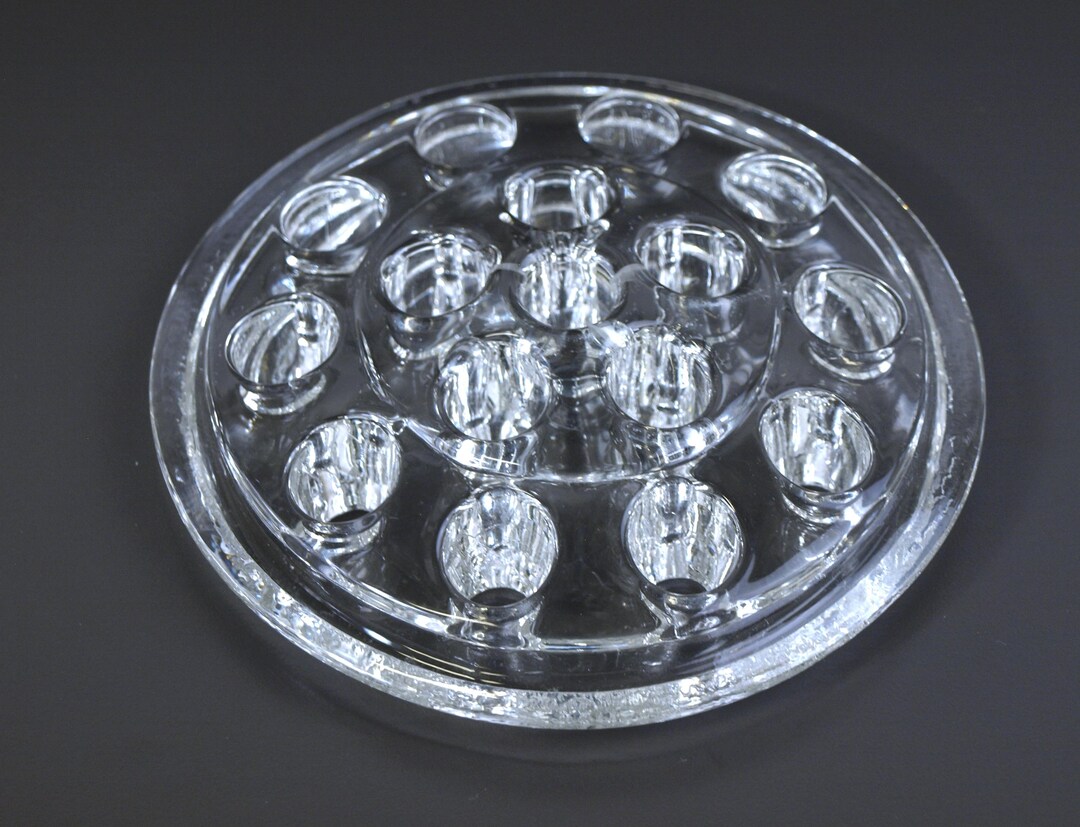 Clear Glass Flower Frog Lid Insert 5" Diameter 16 Holes - Great ...