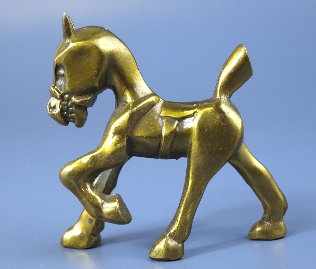 Vintage K & O Brass Race Horse Paperweight Circa 1935 With Cubist Art ...
