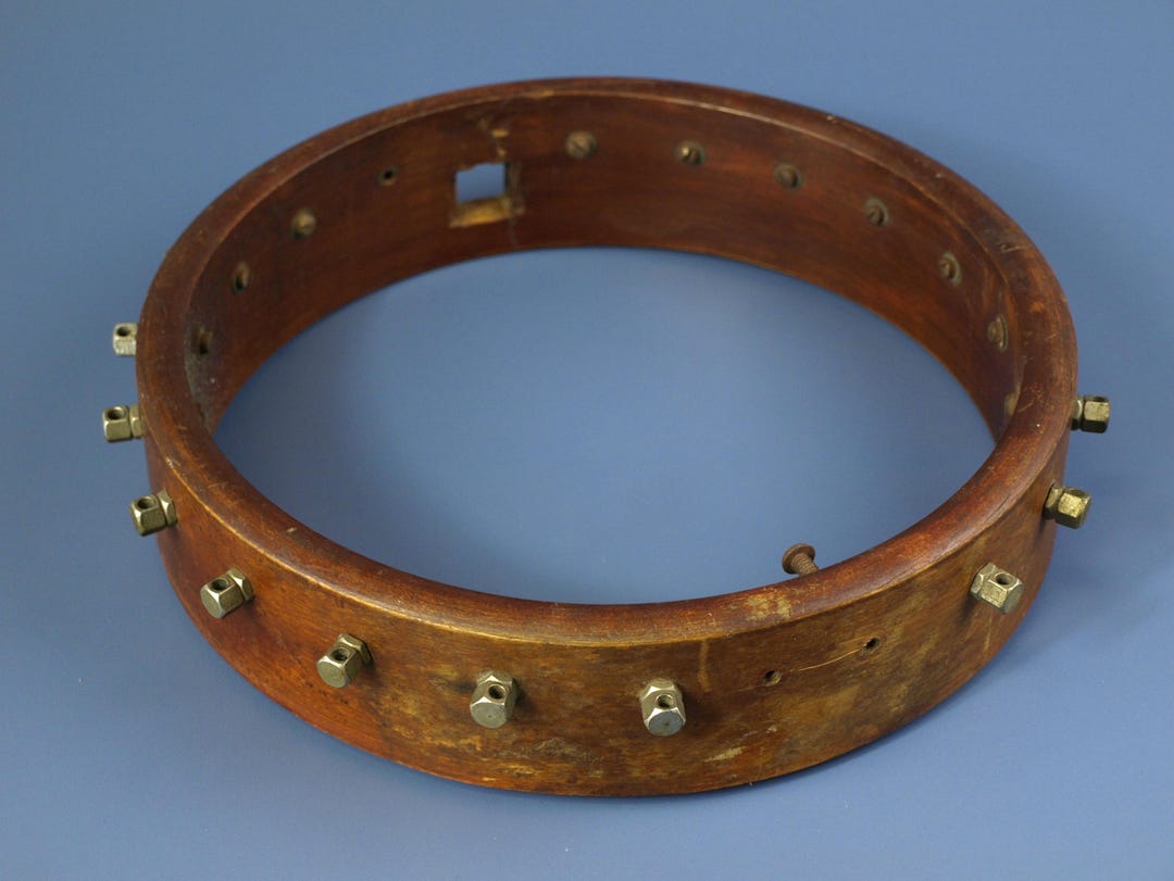 Vintage 10.5" Wooden Banjo Tone Ring Rim With Hex Nuts for Restoration ...