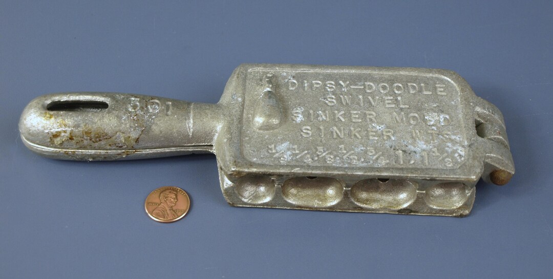 Vintage Dipsy-doodle Swivel Sinker Mold for Fishing Weights No. 301 C ...