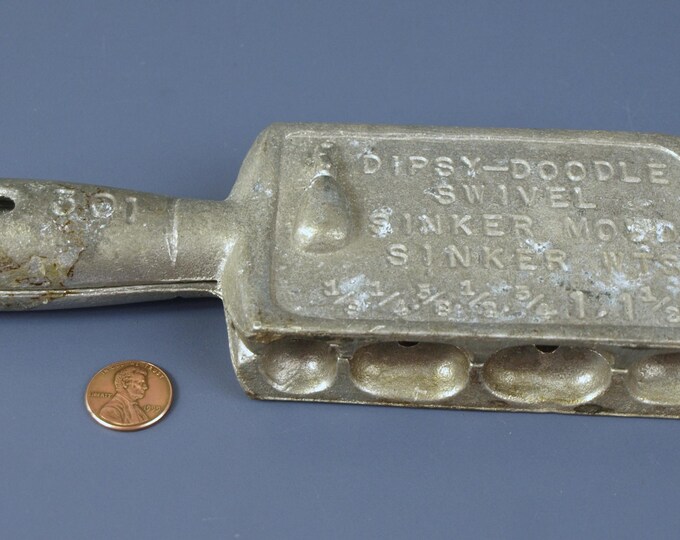 Vintage Dipsy-doodle Swivel Sinker Mold for Fishing Weights No. 301 C ...