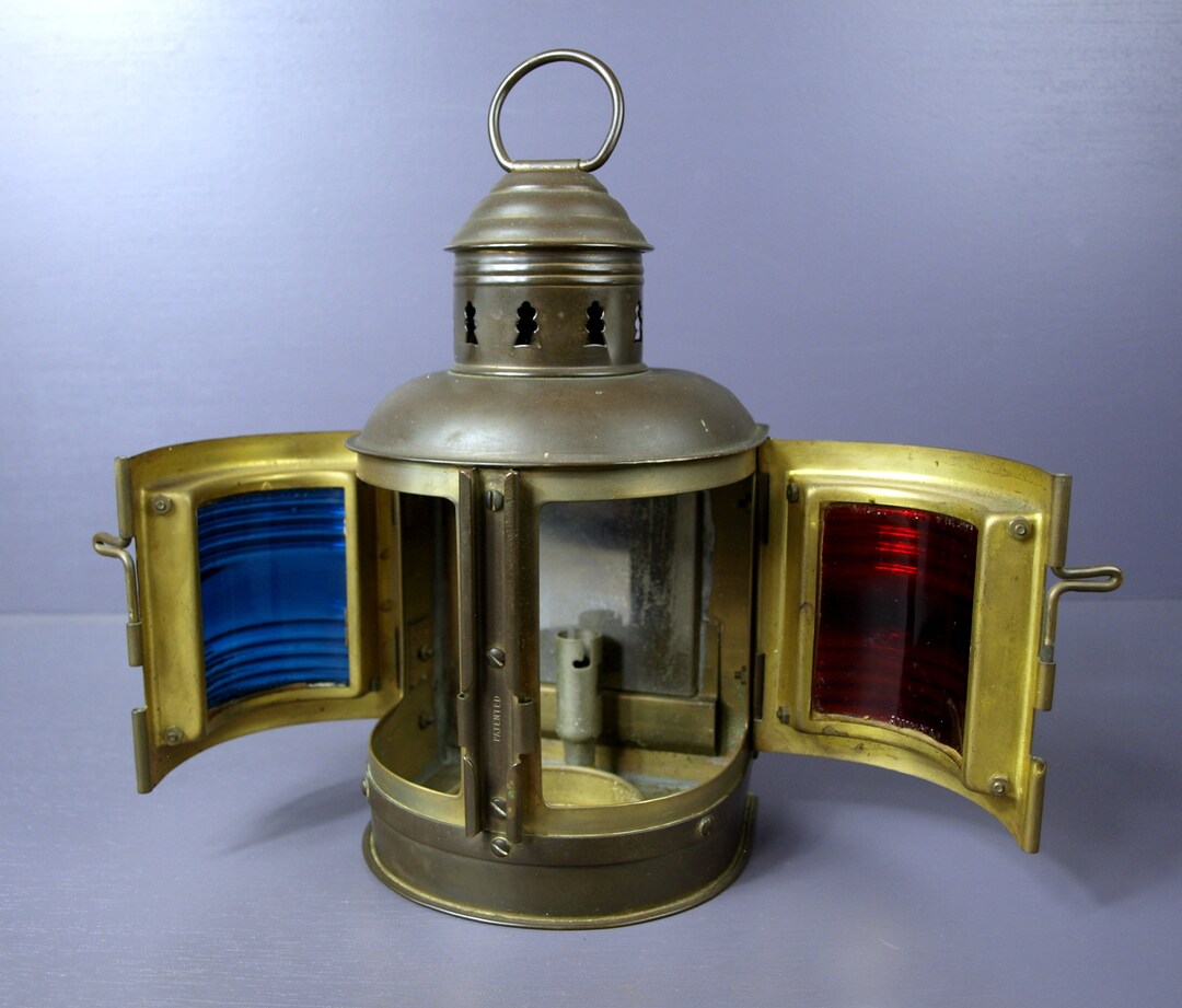 Antique PERKO Perkins Marine Lamp, Circa 1920's Brass Ships Lantern W ...