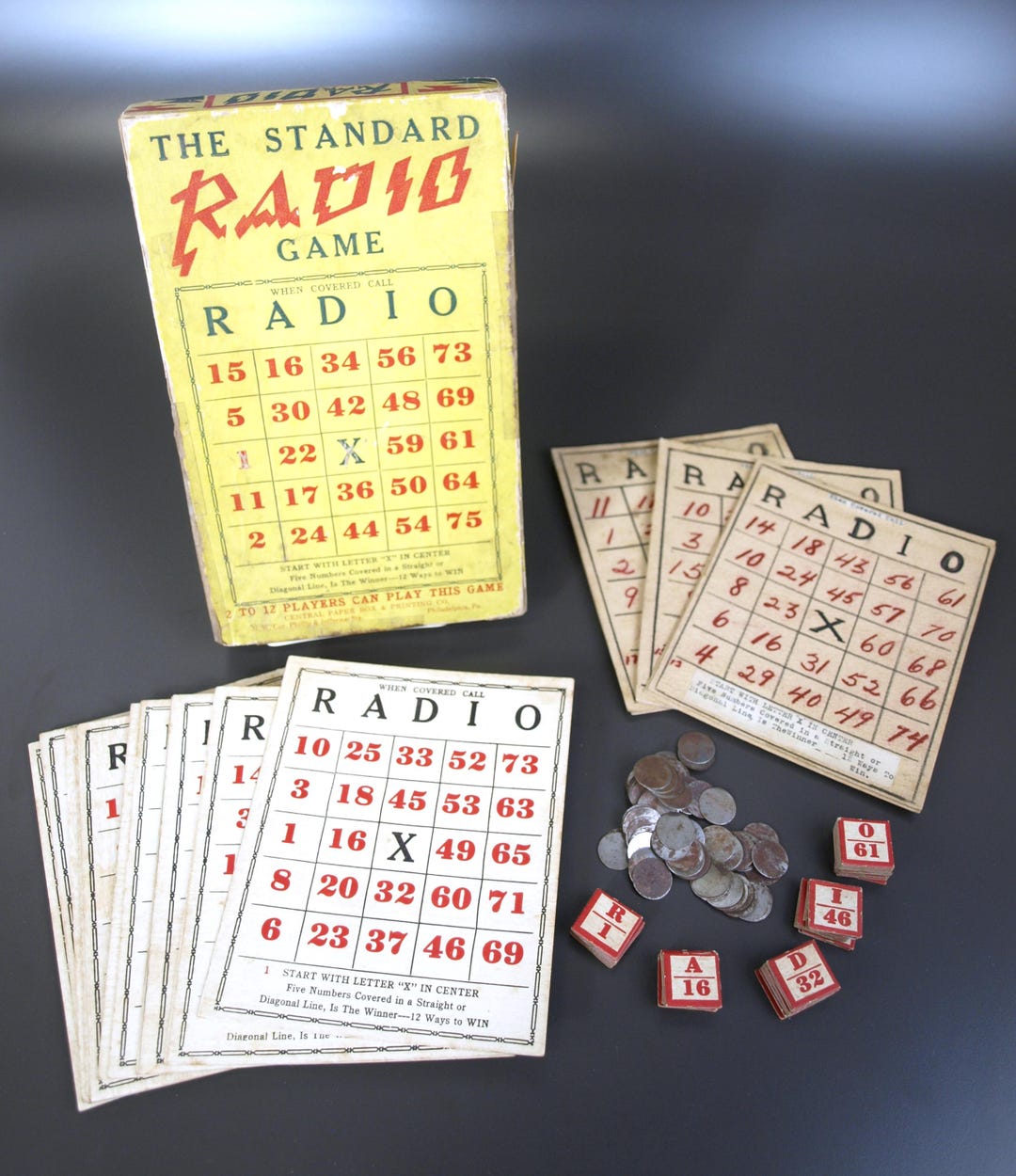 Antique Standard Radio Game by Central Paper Box Co., C. 1920's - Bingo ...