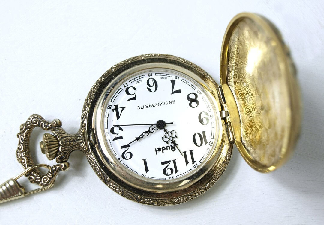 Vintage AUDEL Mechanical Pocket Watch W/ Attractive Civil War Embossed ...