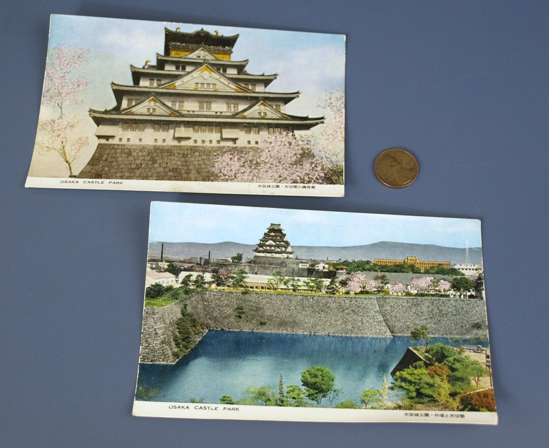 Vintage Osaka Castle Park Japan Postcard Lot of 2 in Superb Condition ...