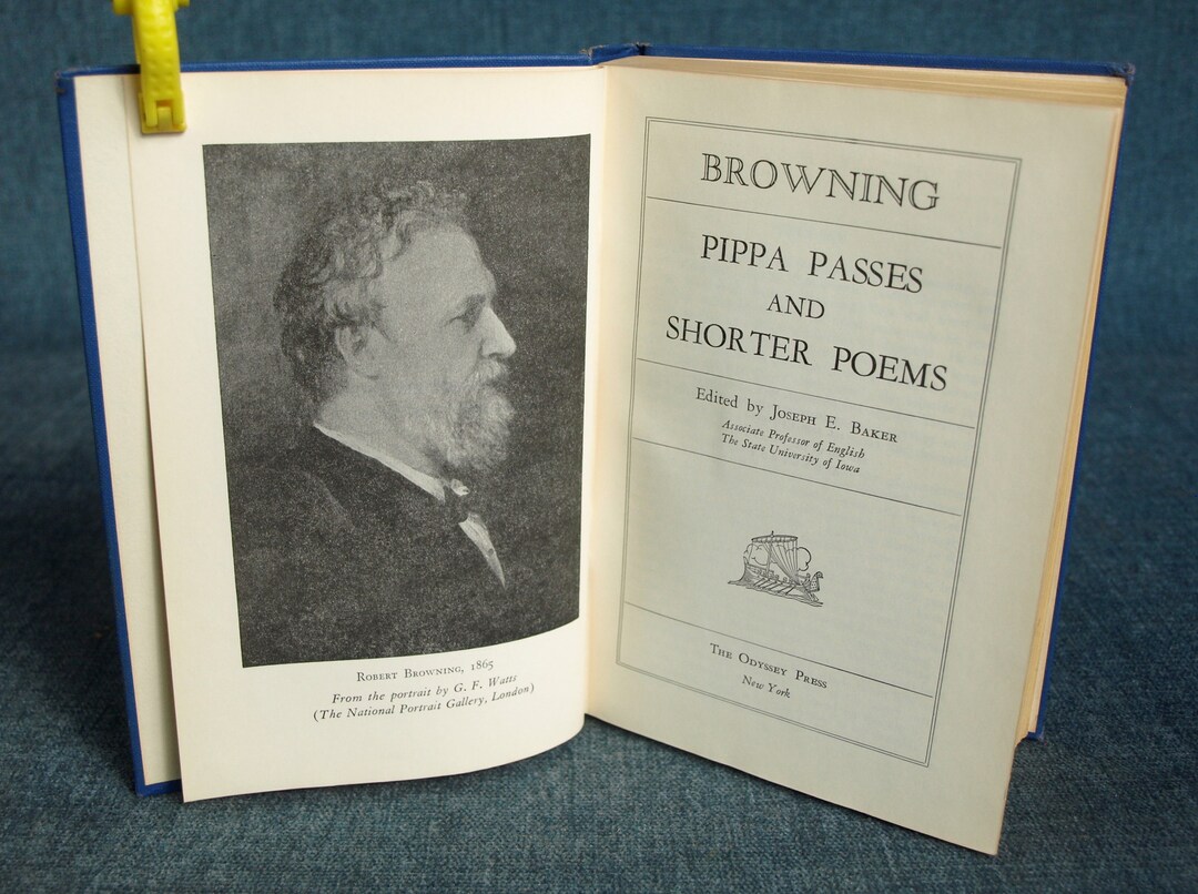 Pippa Passes and Shorter Poems by Robert Browning 1947 Odyssey Press ...