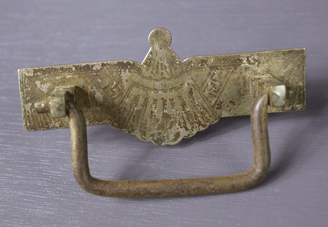 Antique Art Deco Cabinet / Drawer Pulls Drop Handle With Asian Fan ...
