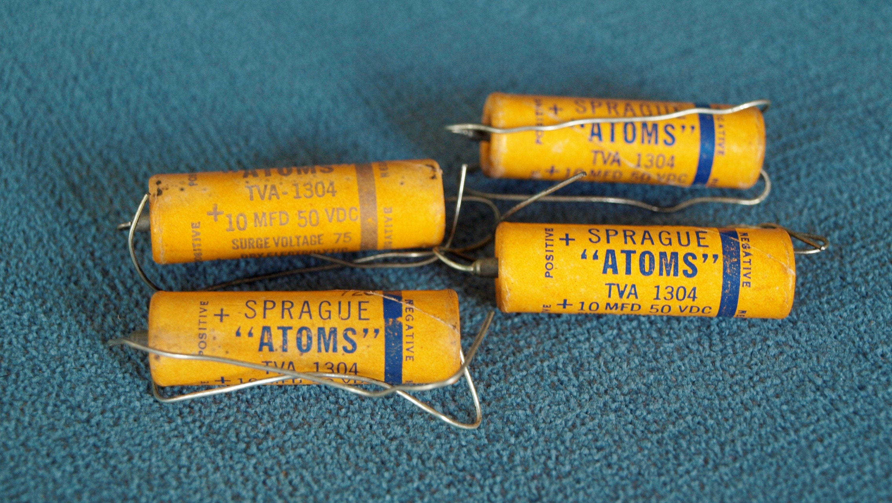 Vintage Sprague Atom Paper Electrolytic Capacitor TVA 1304 10 Mfd. 50 V ...