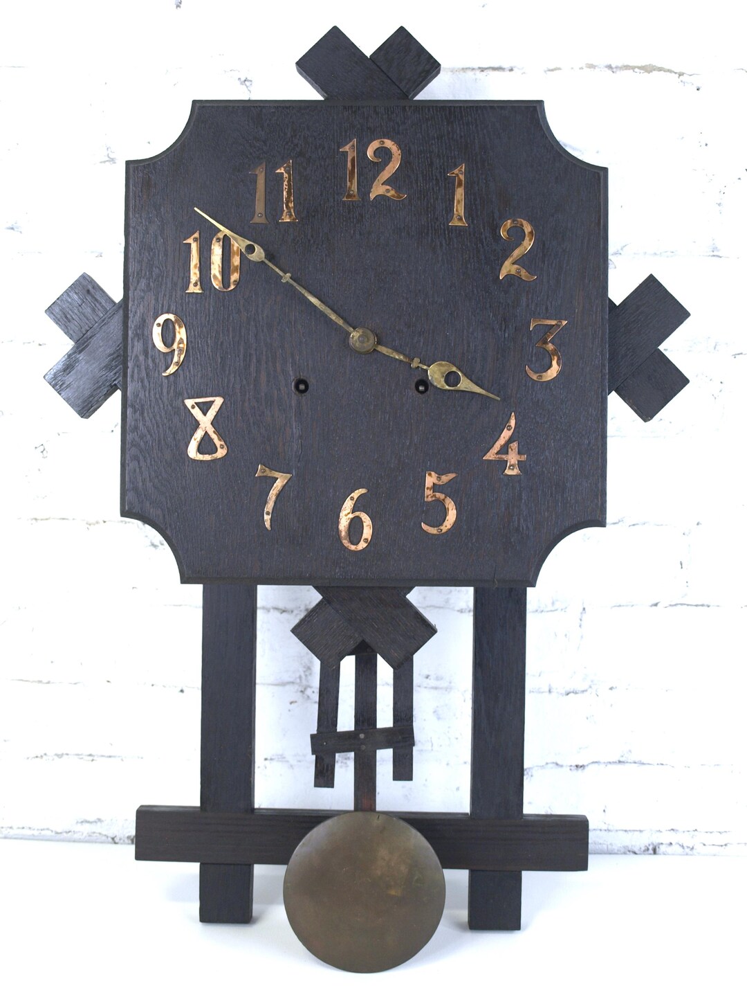 Antique Spanish Mission Arts & Crafts Wood Wall Clock by the National ...
