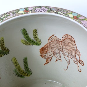 Vintage Chinese Famille Rose Mandarin Porcelain Fish Bowl / Jardinière ...