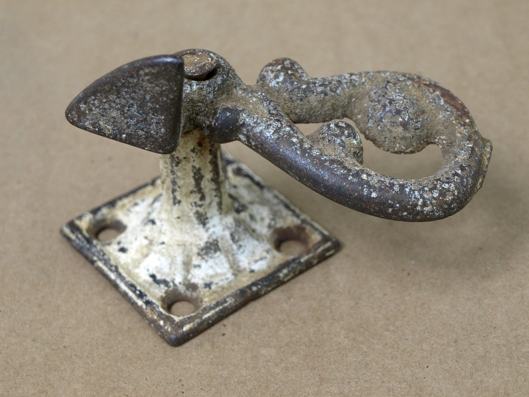 Antique Cast Iron Shutter Dog W/ Decorative Scroll Design - Circa 1800 ...