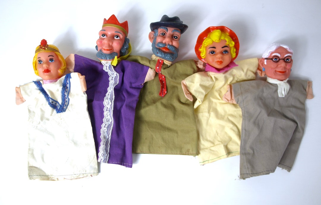 Vintage Rubber Headed Hand Puppets, Set of 5 Circa 1960's Classic ...