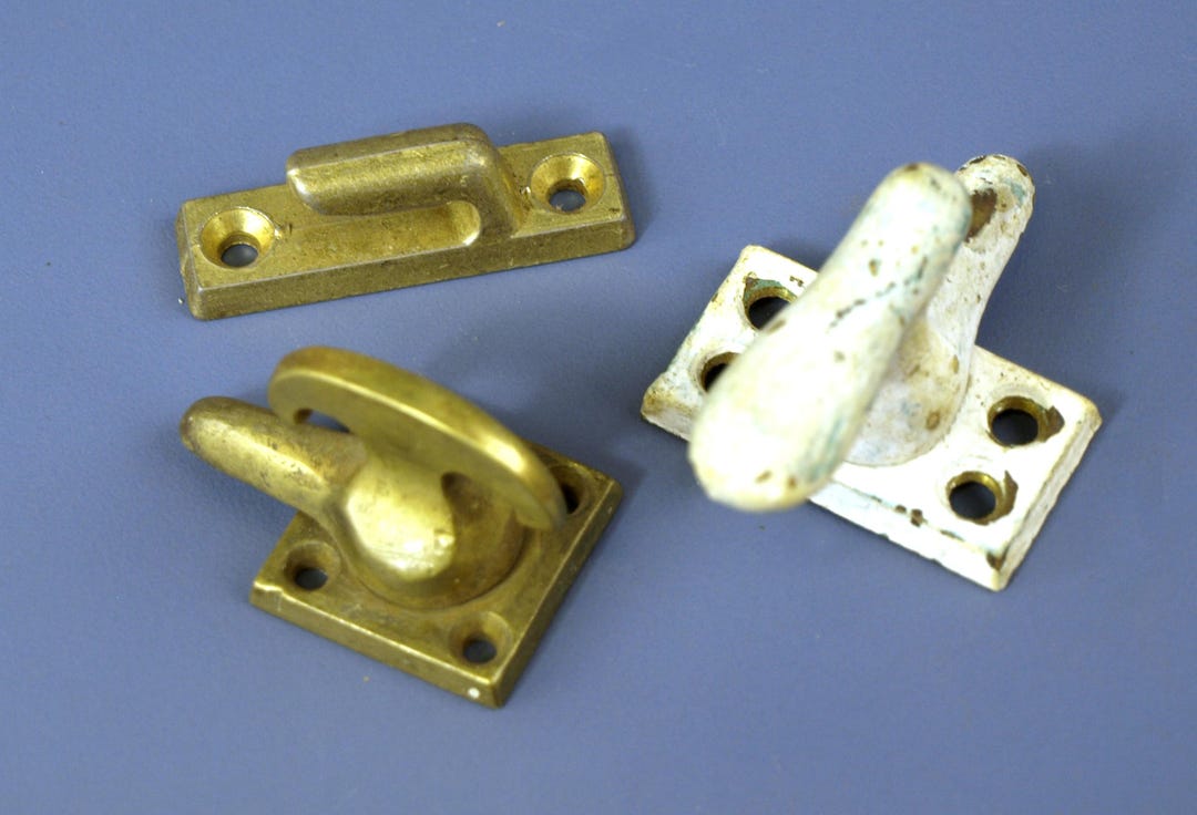 Antique / Vintage Brass Window Sash / Window Casement Fastener Latches ...