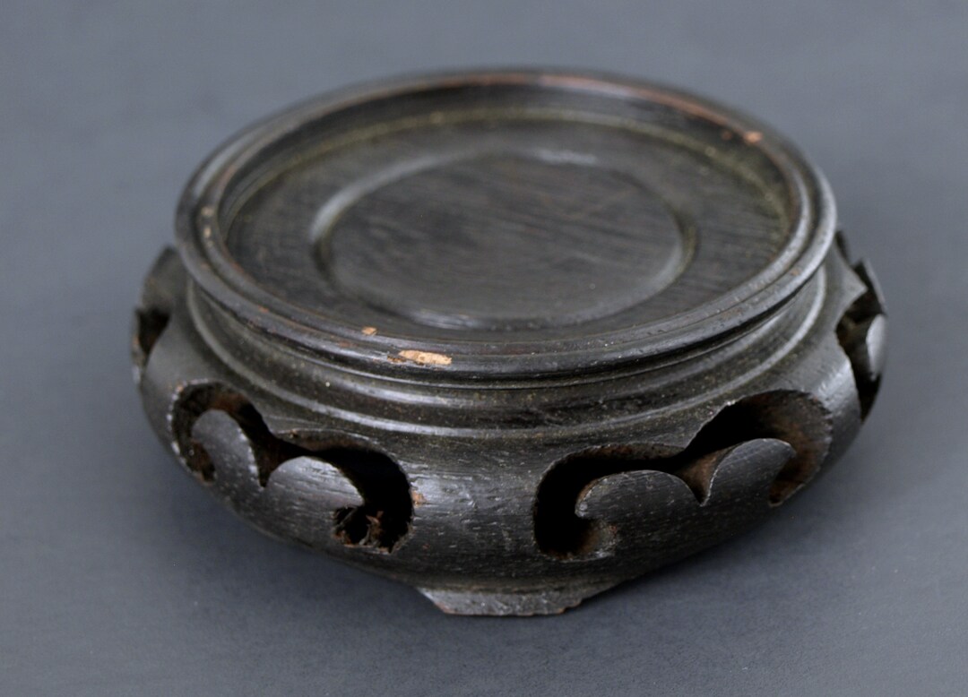 Vintage Wooden Ginger Jar Stand, 2 7/8 in Diameter Total Diameter, 3.25 ...