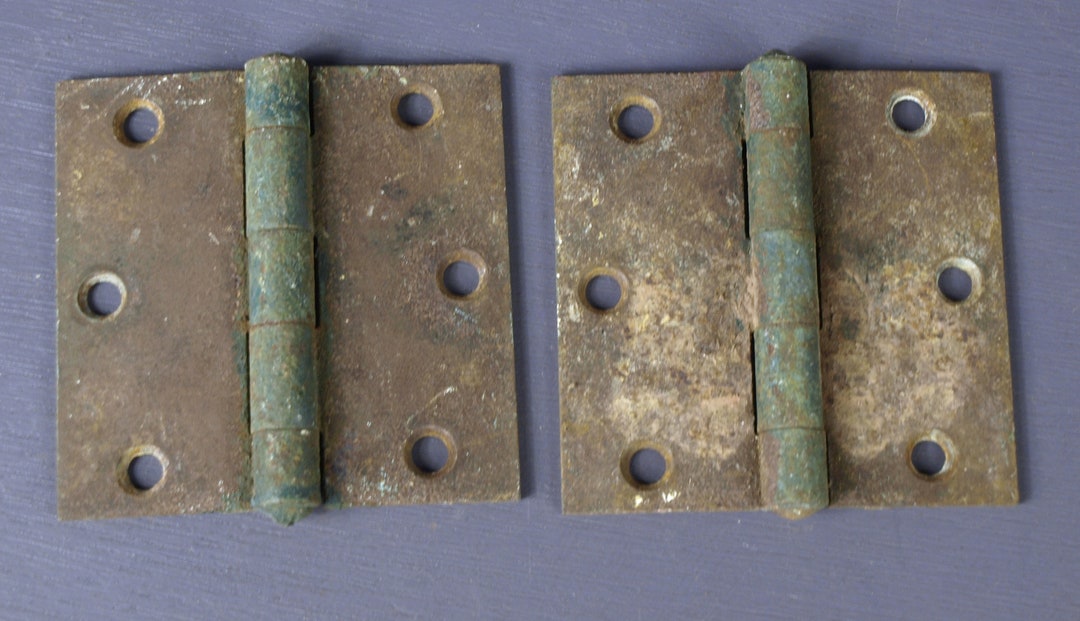 Vintage Mid Century Steel Door Hinges, Circa 1960's - Set of 2 Complete ...