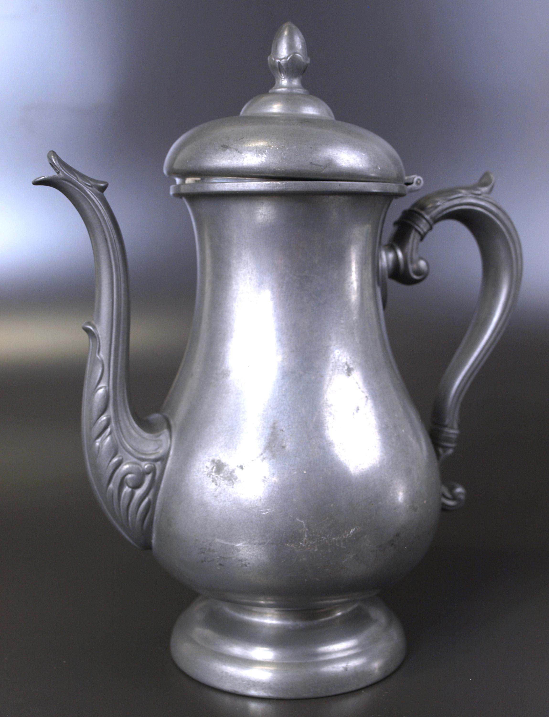 Vintage Preisner Pewter Hostess Set W/ Coffee Pot, Lidded Sugar Bowl ...