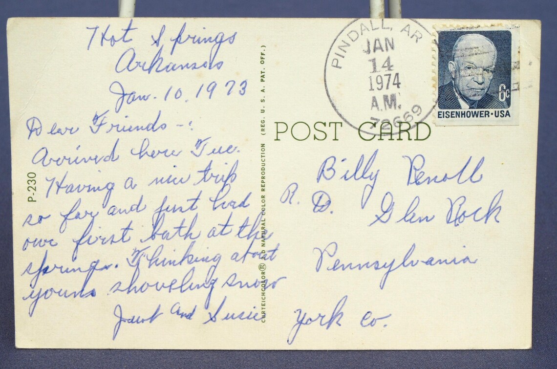 Vintage Curt Teich & Co Postcard With 6 Cent Eisenhower USA Postage ...