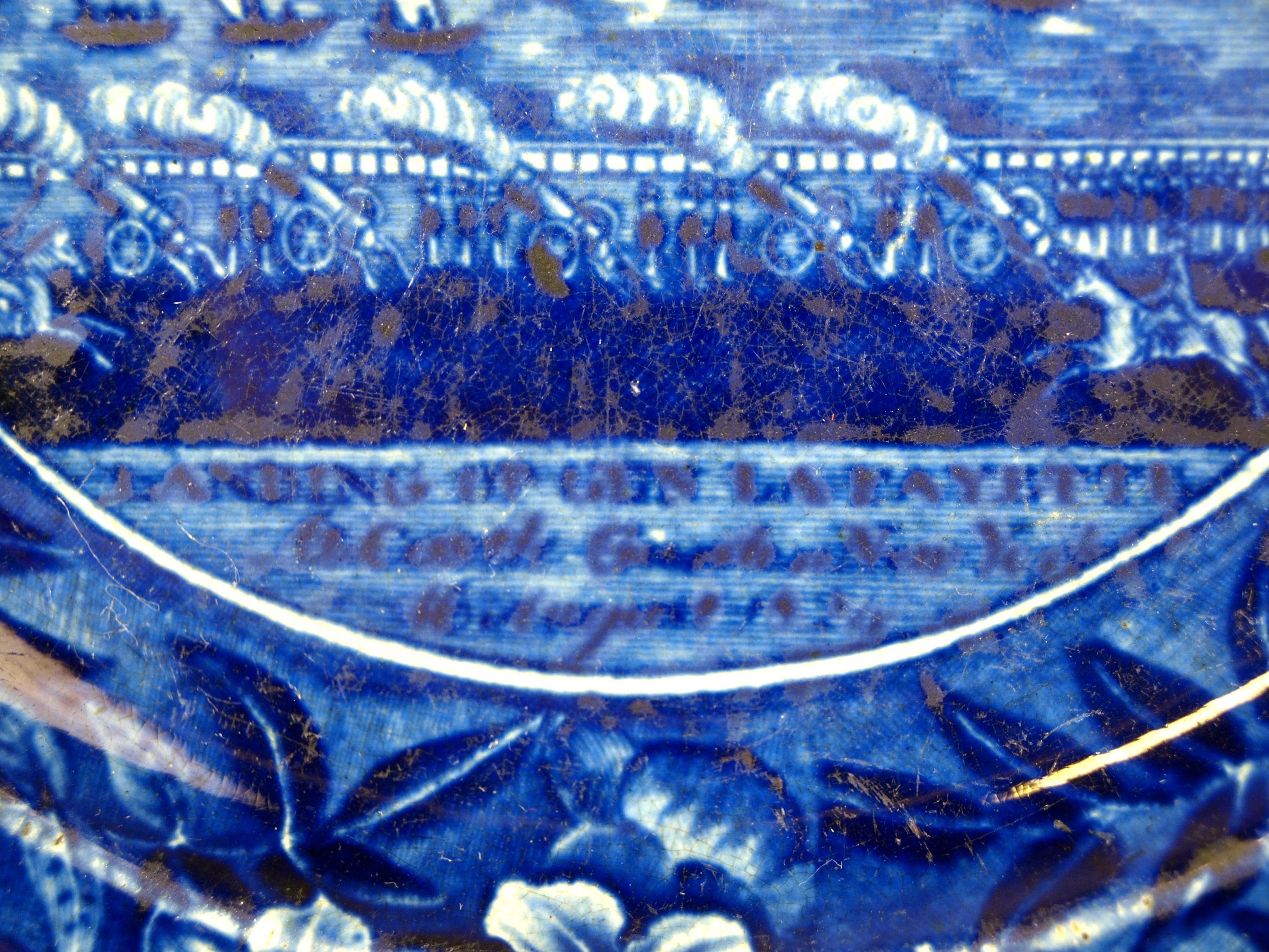 Antique 1820's Staffordshire Clews Flow Blue Transfer Ware Plate ...