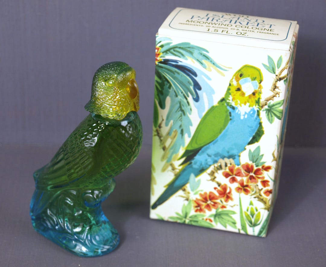 Vintage Avon Island Parakeet Moonwind Cologne W/ Original Box, Circa ...