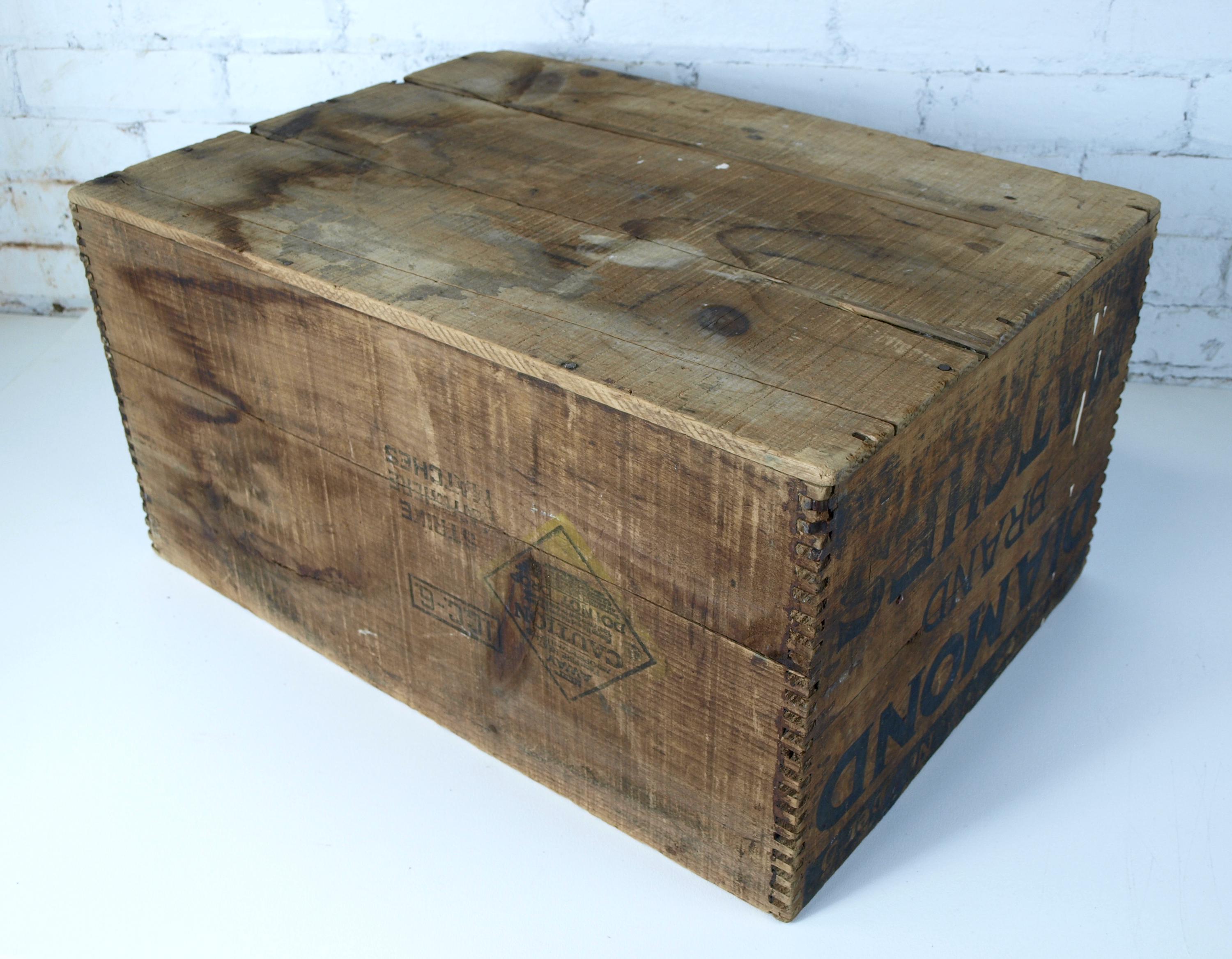 Antique Diamond Brand Matches Dovetailed Wooden Crate Box - Etsy