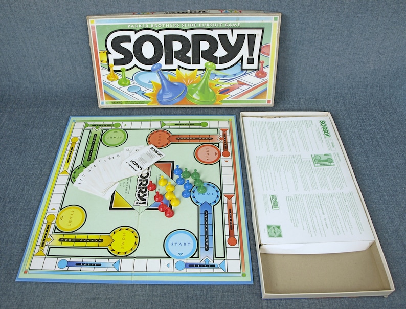 Vintage Sorry Slide Pursuit Board Game 00390 by Parker - Etsy