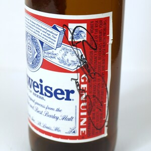 Vintage Bill Elliott Signed Budweiser Bottle (empty) 12 Fl Oz. Nascar ...