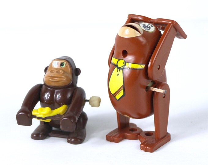 Wind-up Plastic Toy Monkeys, Set of 2 - Both in Working Condition ...