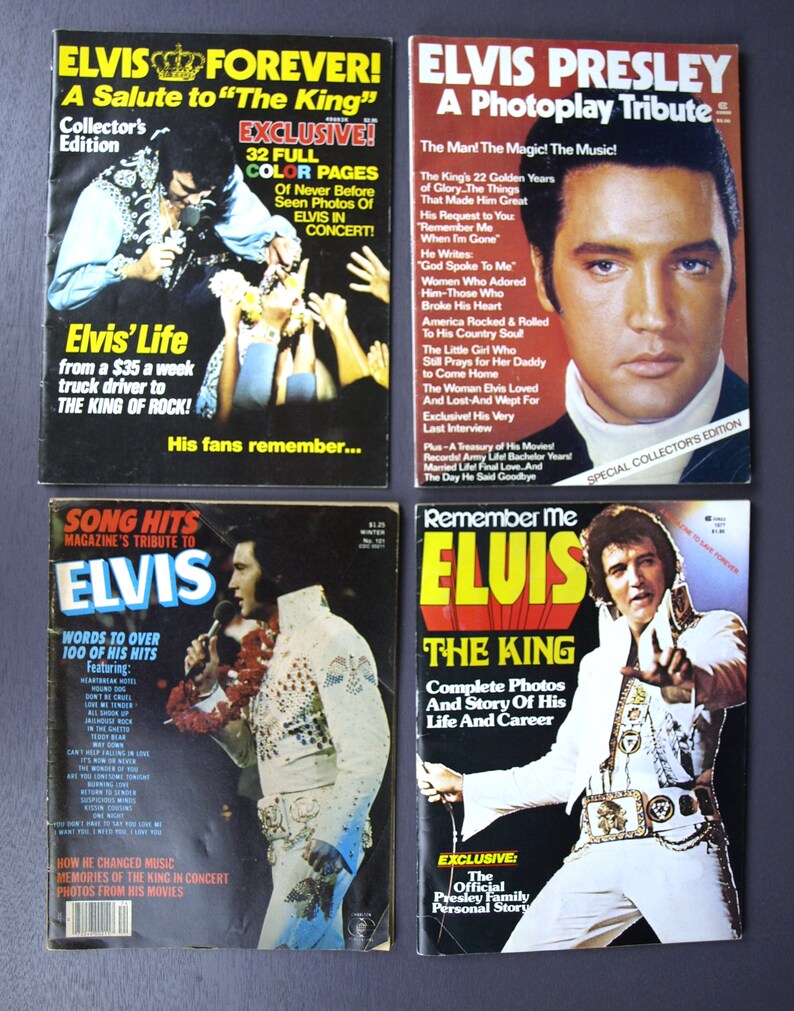 Elvis Presley Magazine Lot, Circa 1977 4 Magazines Included, All in ...