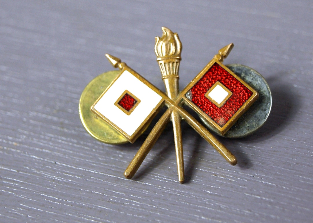 Vintage US Army - Signal Officer - Collar or Lapel Pin - Copper - 1 ...