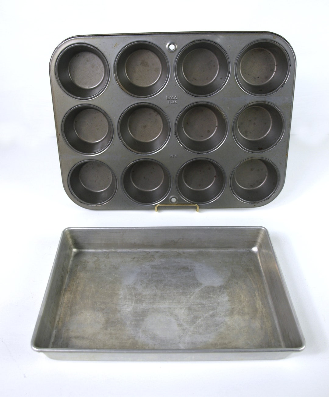 Ekco T120 USA 12 Cup Muffin / Cupcake Pan (tin) Plus Rectangular ...