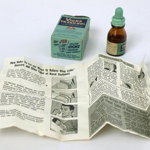 Vintage Vicks Va-tro-nol 1/2 Ounce Bottle in Original Packaging With ...
