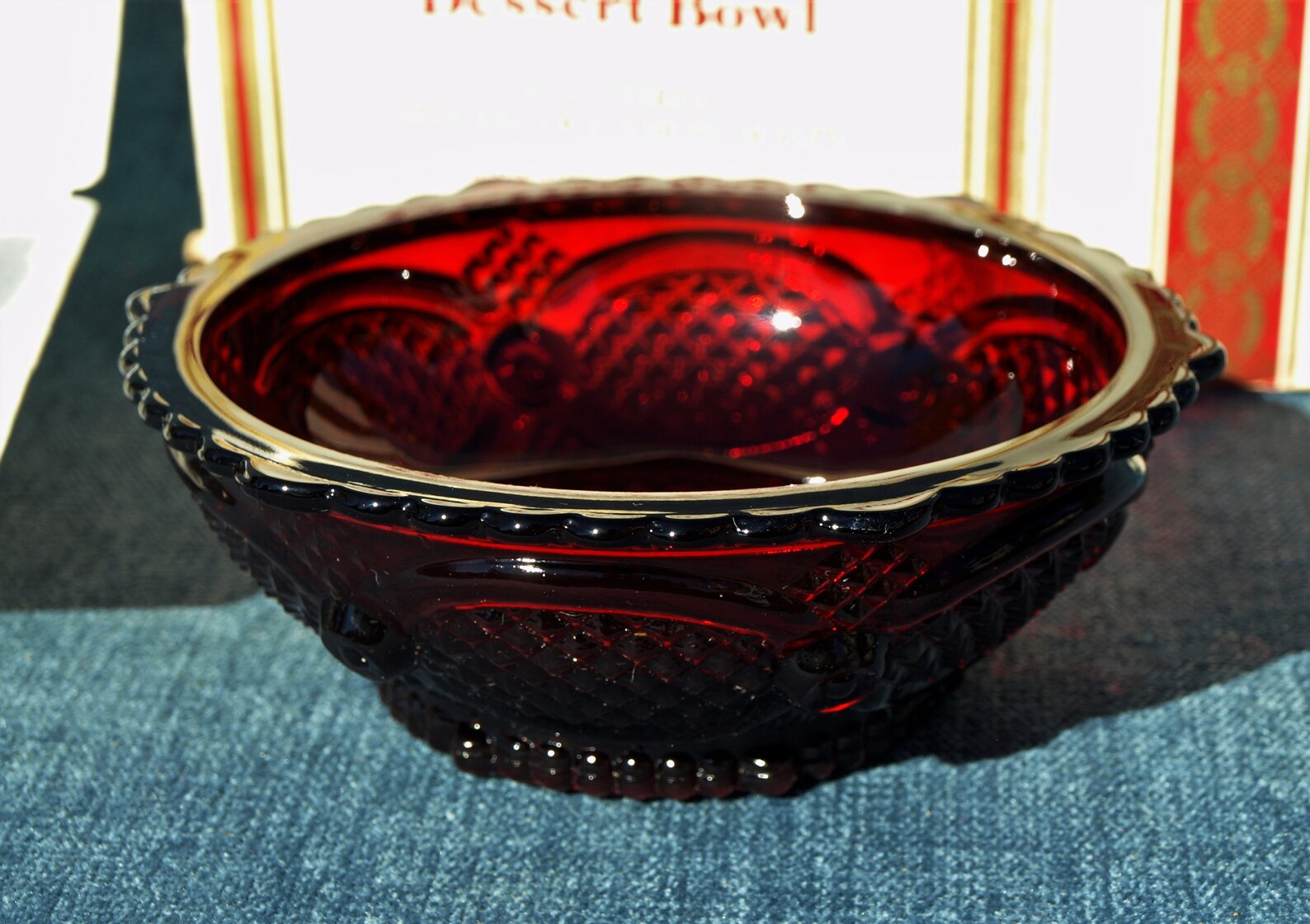 Vintage Avon Cape Cod Collection Ruby Red Dessert Bowl W Three | Etsy