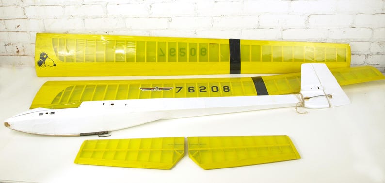 Vintage RC Model Glider Plane With AMA 76208 and Snoopy Stickers and ...