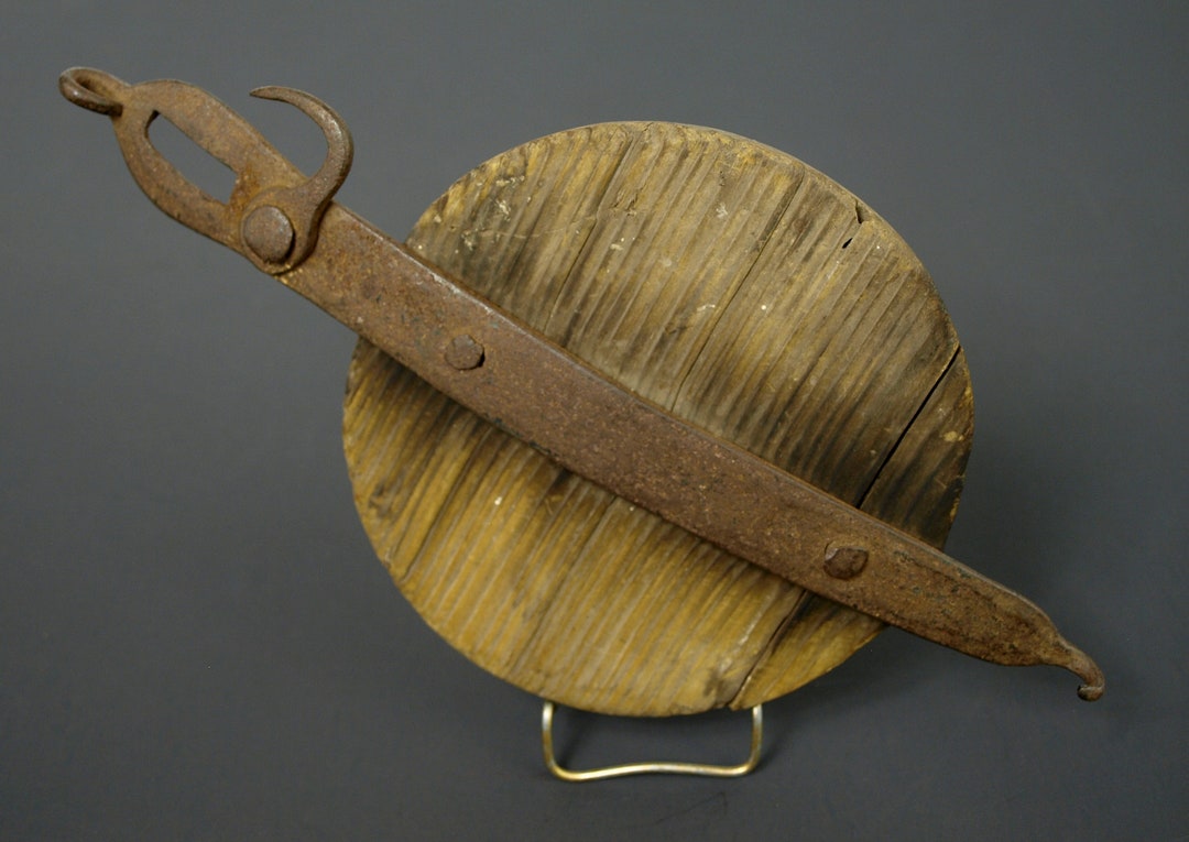 Antique Wooden Crock or Pail Lid With Cast Iron Hook Hardware ...