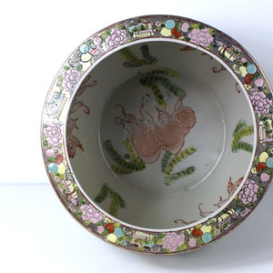 Vintage Chinese Famille Rose Mandarin Porcelain Fish Bowl / Jardinière ...