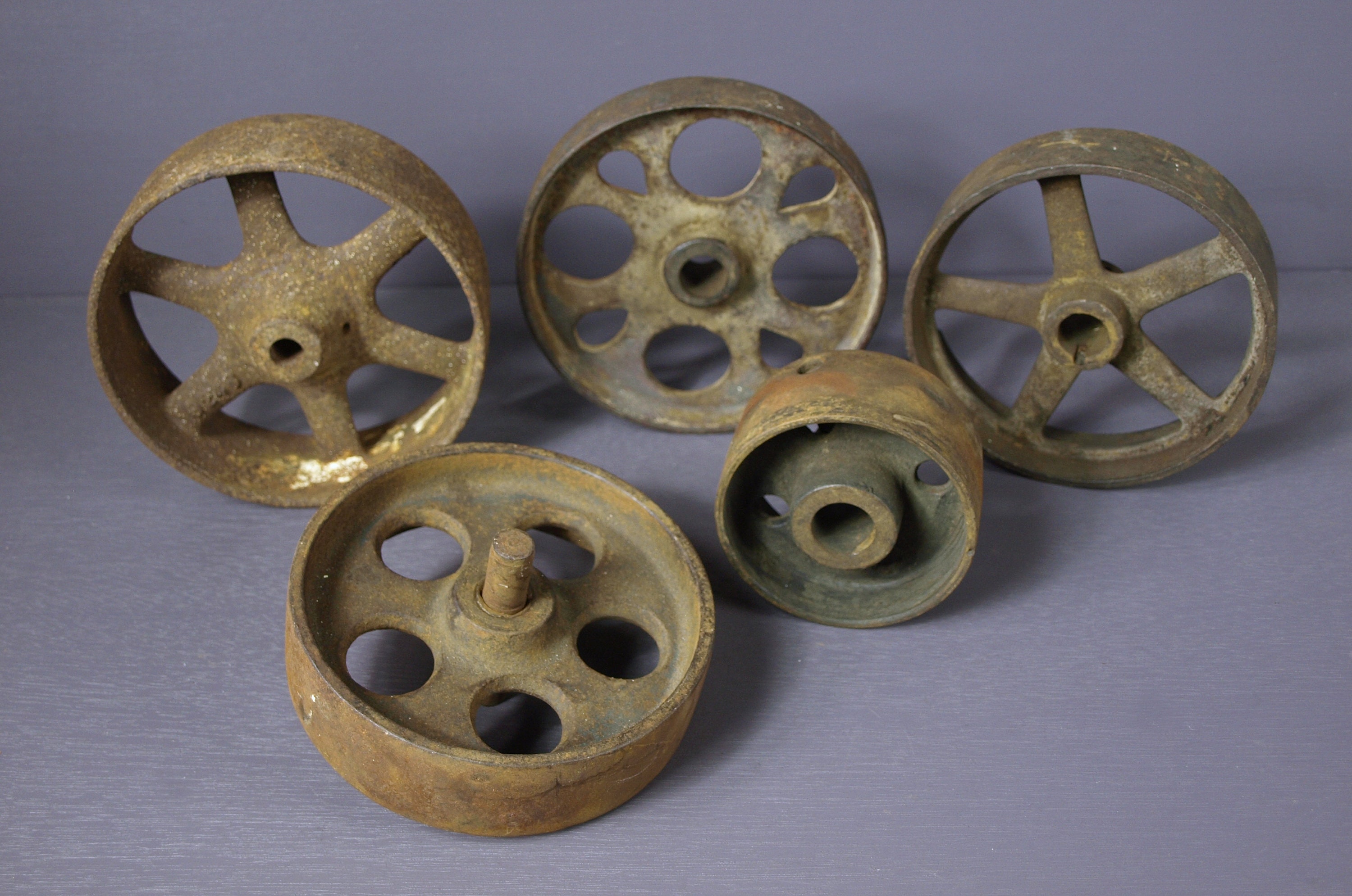 Antique Cast Iron Cart Wheels / Caster Wheels in Various Styles and ...