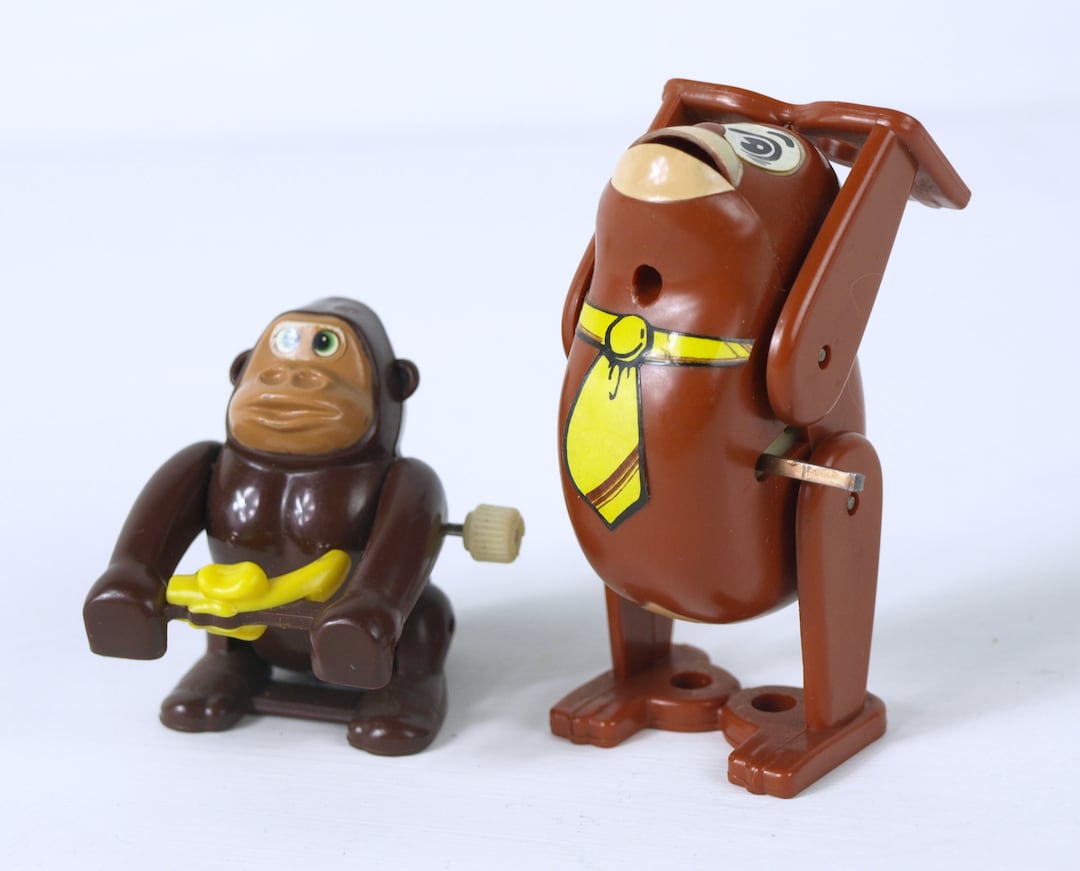 Wind-up Plastic Toy Monkeys, Set of 2 - Both in Working Condition ...