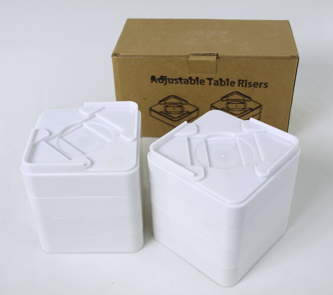 Vintage Set of Adjustable Table Risers in Original Box - Set of 8 ...