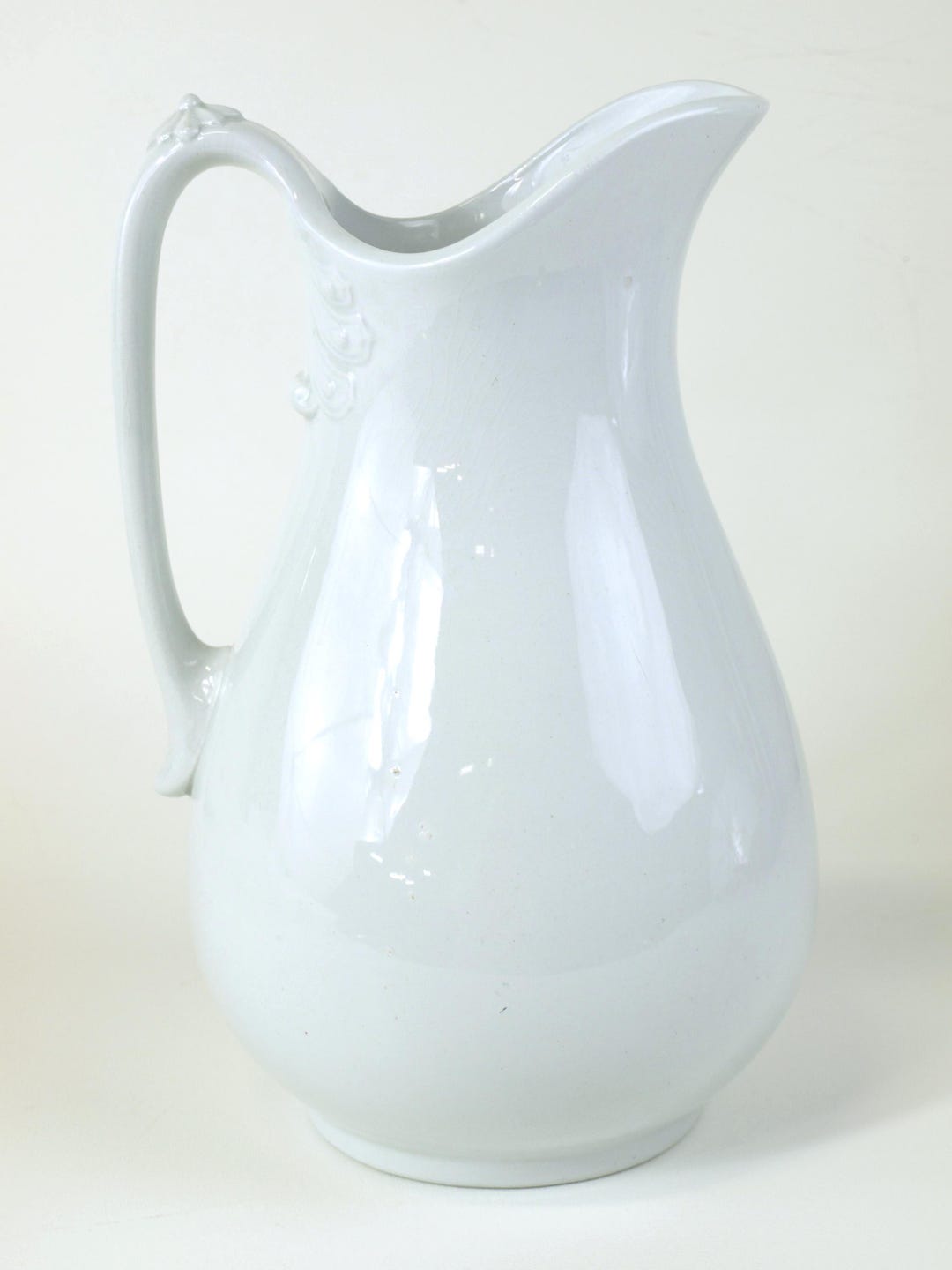 Large Antique White Stone China Pitcher by J.W. Pankhurst & Co. (1850 ...