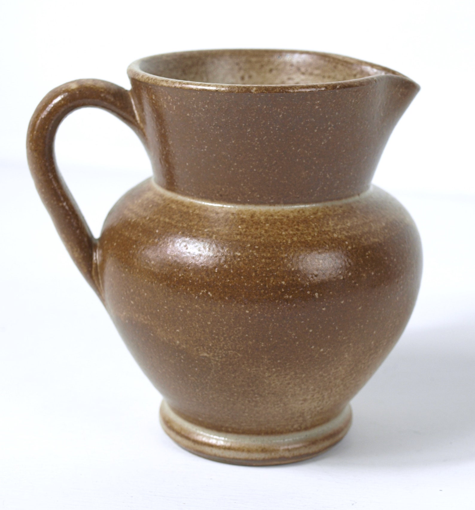Vintage Brown Salt Glazed Stoneware Pitcher, Made in France - 5" Tall ...