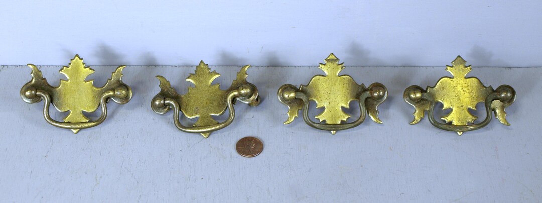 Antique Steel Chippendale Style Drawer Pulls With Bronze Finish ...