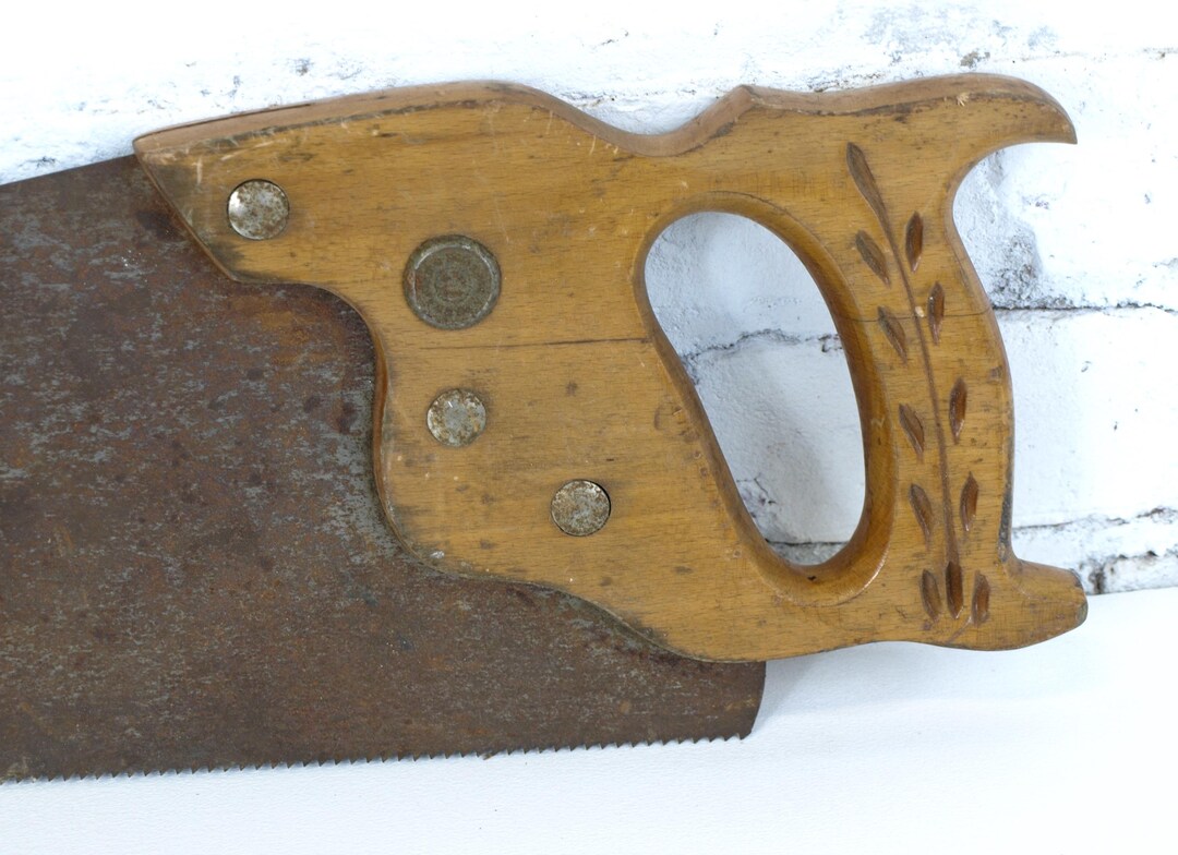 Vintage H Disston & Sons Phila Crosscut Hand Saw With Carved Wood ...
