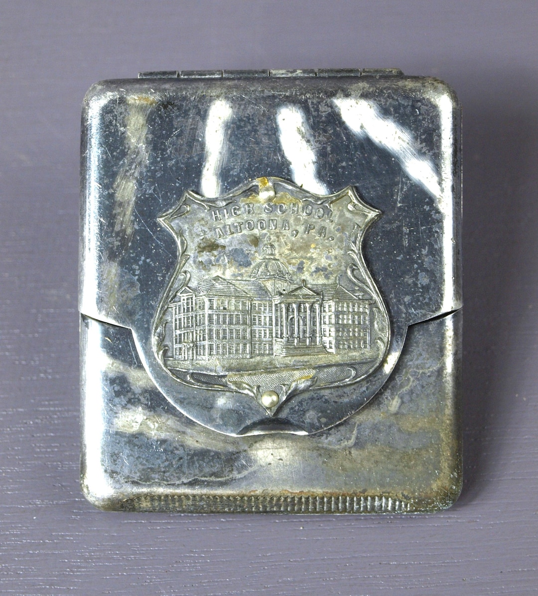 Vintage Matchbox Case Holder - Metal Match Safe - Altoona, Pennsylvania ...