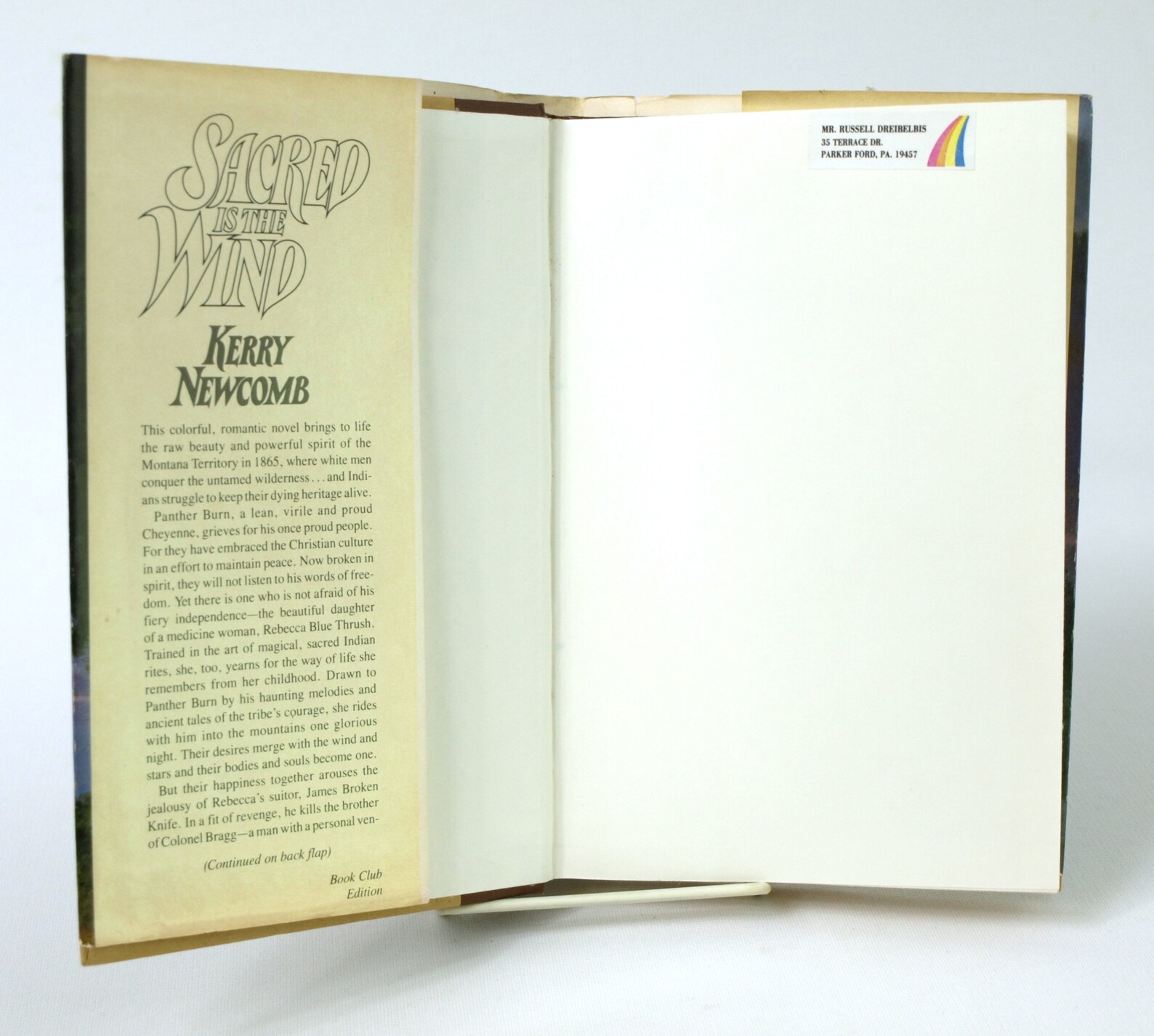 Vintage Book, "sacred is the Wind" by Kerry Newcomb - Bantam Books ...